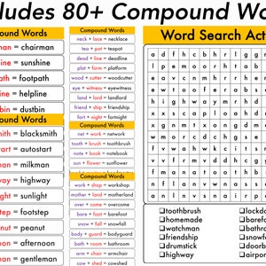 Compound Words Compound Words Activity Compound Words Worksheet for ...