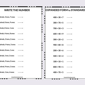 Place Value Worksheet Place Value Chart Poster Mat Expanded Form ...