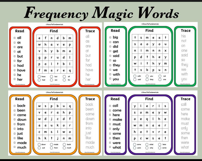 200+ High Frequency Words CVC List Sight Words Kindergarten Grade 1 ...