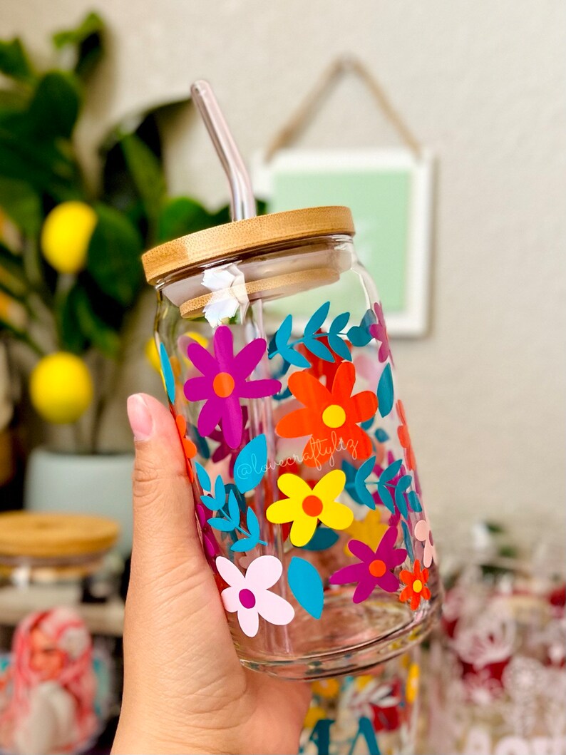 Summer Spring Floral 16 Oz Beer Can Glass | Mother’s Day Cup | Self ...