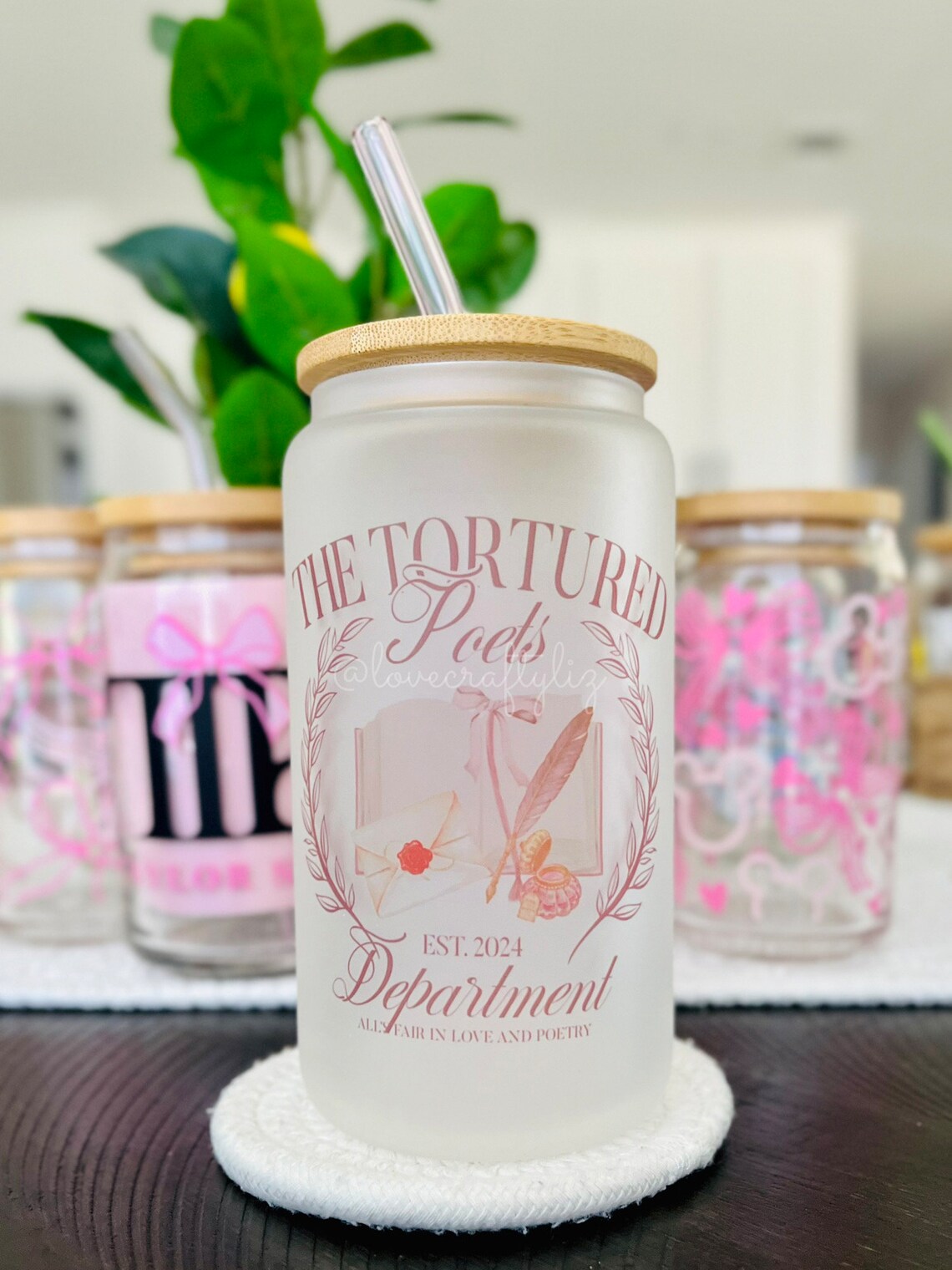 The Tortured Poets Department 16 Oz Beer Can Glass TTPD Cup Iced Coffee ...