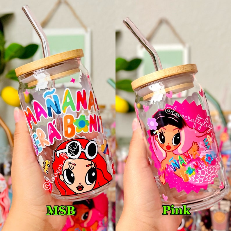 Karol G Mañana Será Bonito 16 Oz Beer Can Glass Bebecita Bebesota ...