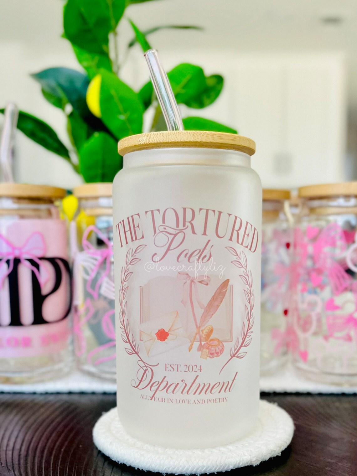 The Tortured Poets Department 16 Oz Beer Can Glass TTPD Cup Iced Coffee ...