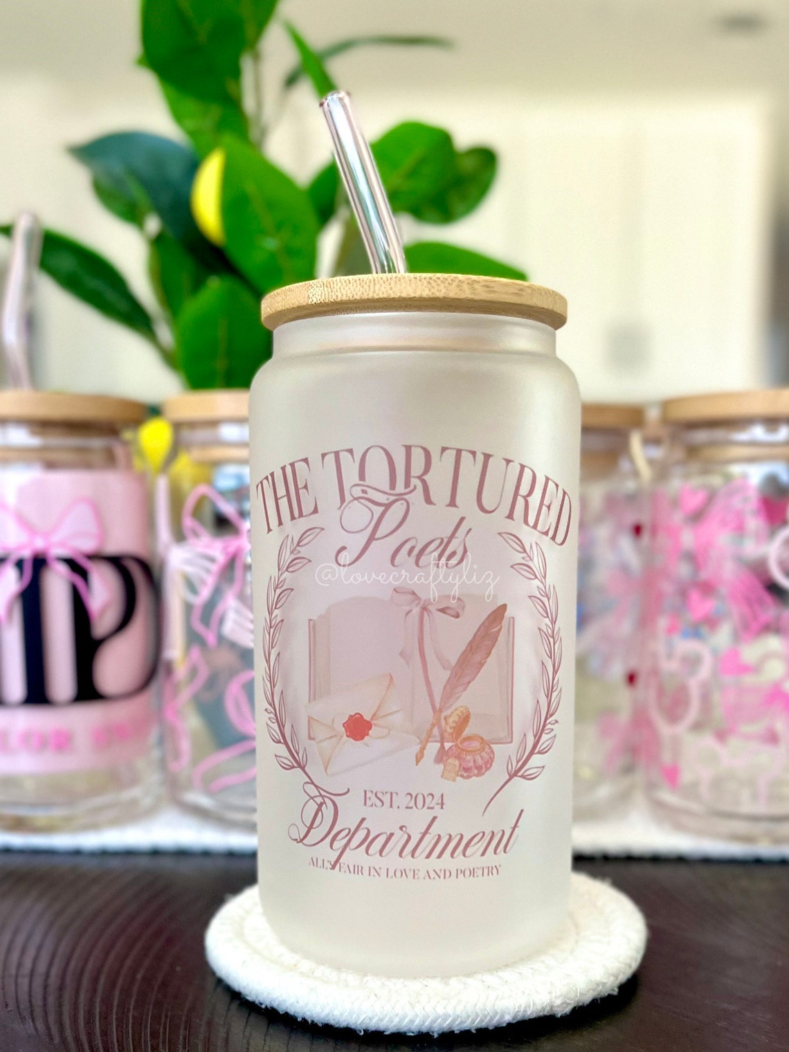 The Tortured Poets Department 16 Oz Beer Can Glass TTPD Cup Iced Coffee ...