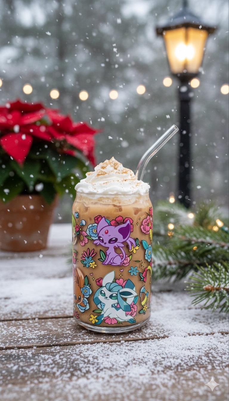 Poke Chibi Eeveelutions 16oz Beer Can Glass | Spring Cup | Iced Coffee ...
