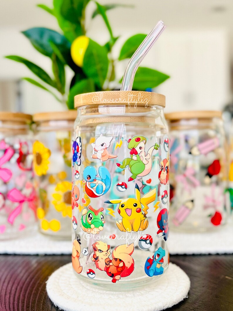 Pocket Monsters Poke Friends 16oz Beer Can Glass Spring Cup Iced Coffee ...
