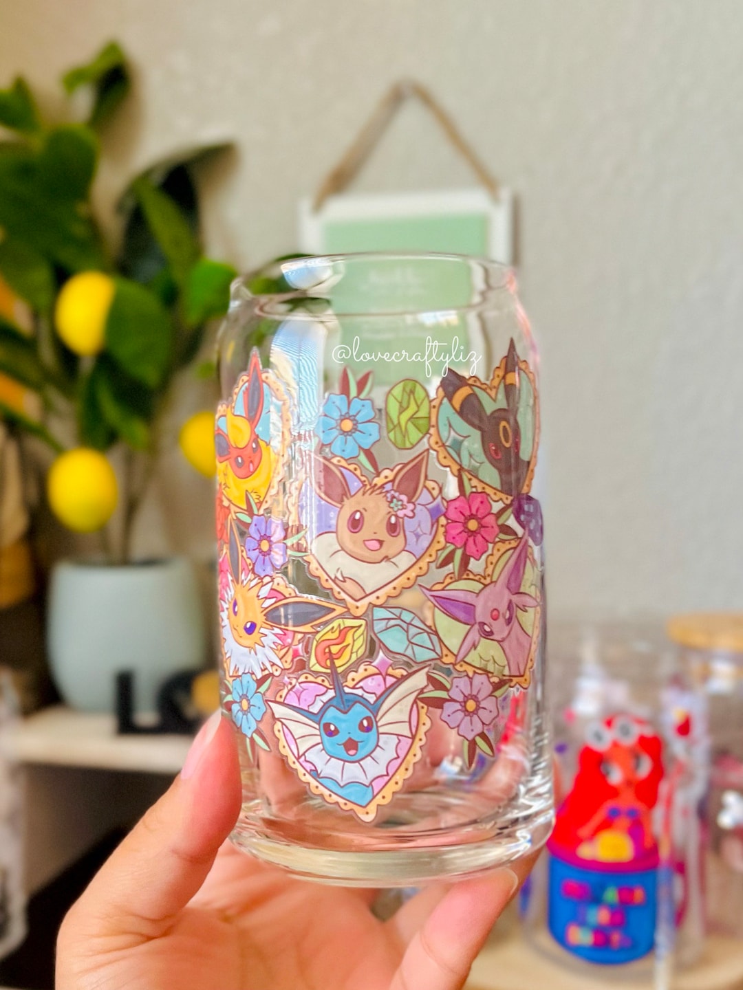 Poke Eeveelutions 16oz Beer Can Glass | Spring Cup | Iced Coffee | Gift ...