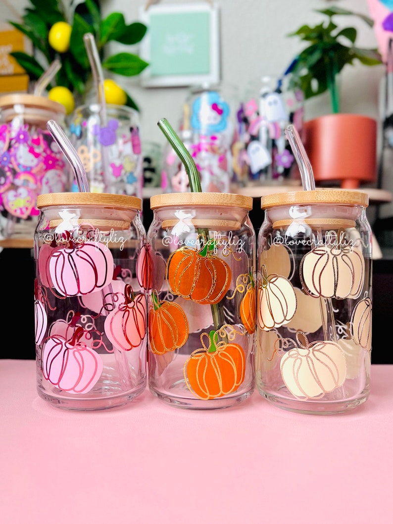 Boho Pumpkins 16 Oz Beer Can Glass Halloween Soda Can Glass - Etsy
