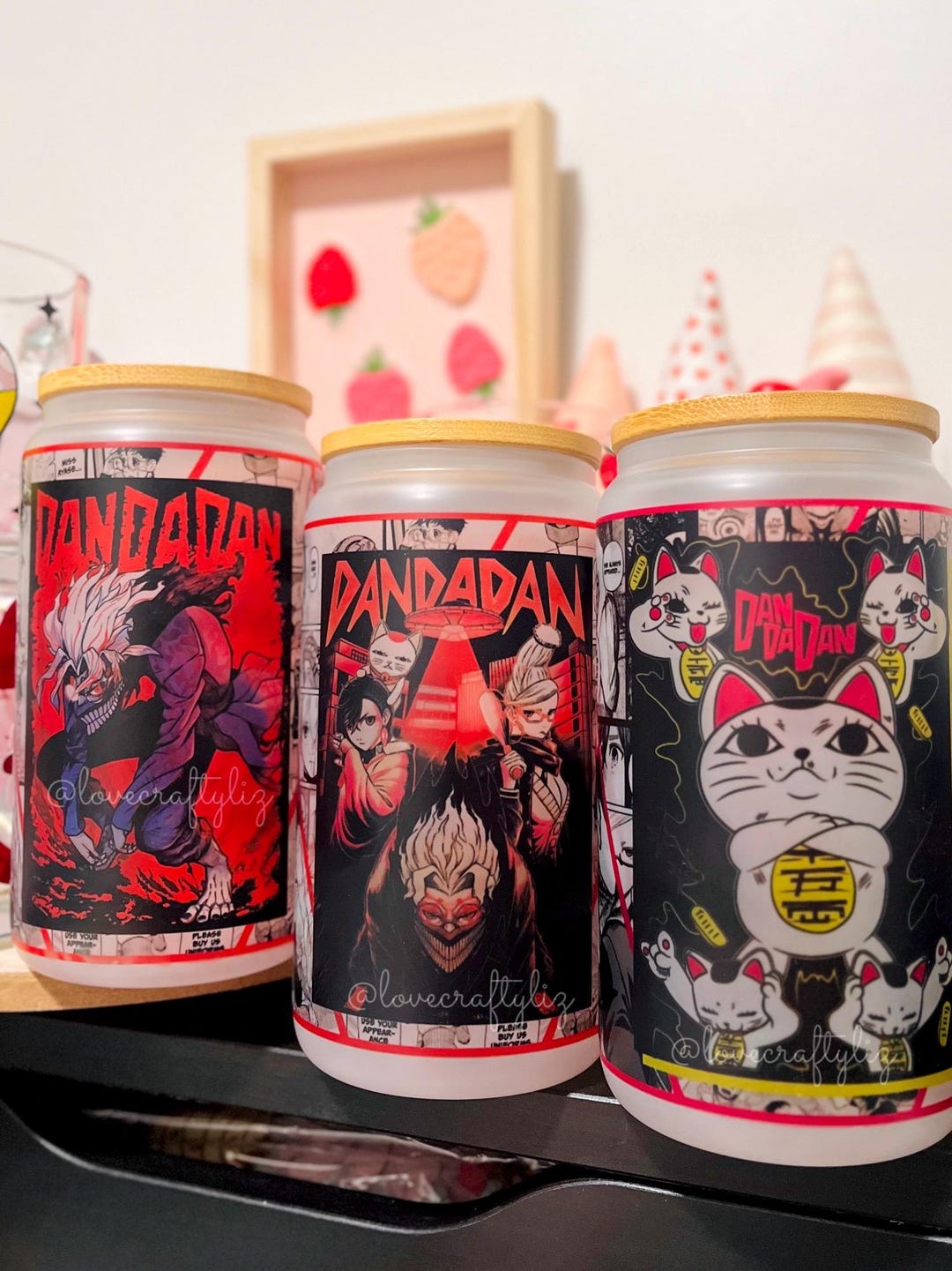 Anime 16 Oz Beer Can Glass Danda Cup Iced Coffee Animation Kawaii ...