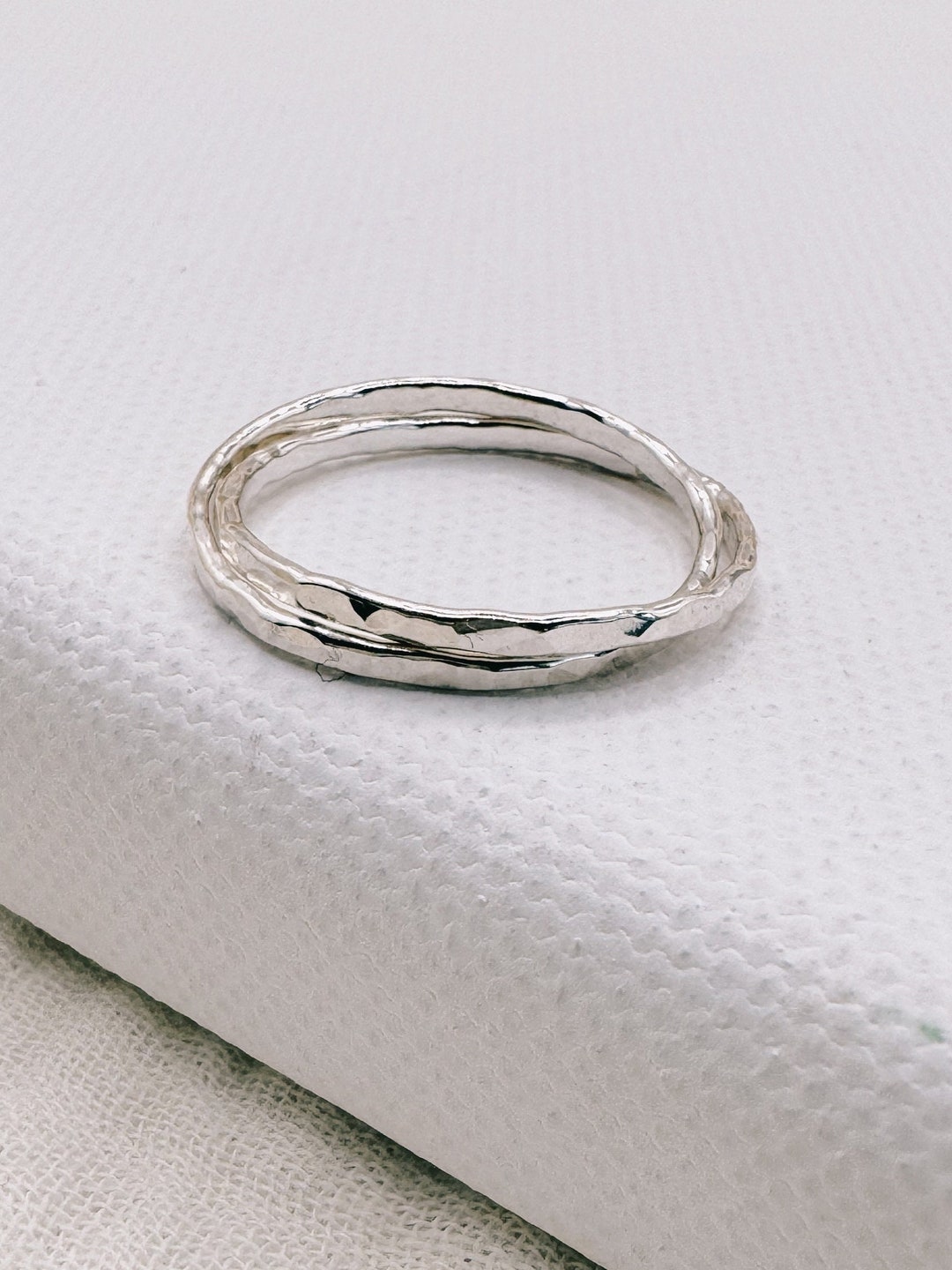 Hammered Sterling Silver Fidget Ring: Mixed Metal Rolling Anxiety Ring ...