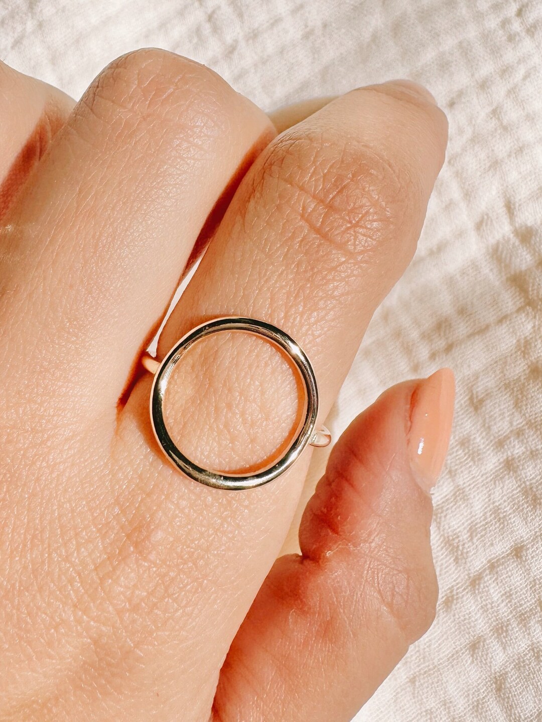 Open Circle Ring Karma Ring Halo Circle Ring Circle Gold Ring Gift for ...