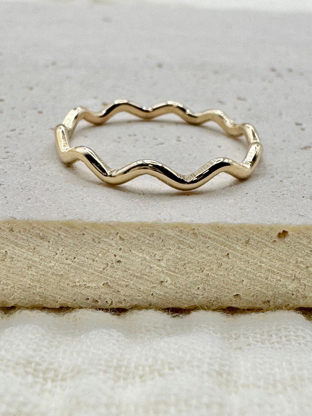 Dainty Wavy Ring 14K Gold Filled Wave Ring Gold Simple Squiggle Ring Minimalist Gold Fill Ring ...
