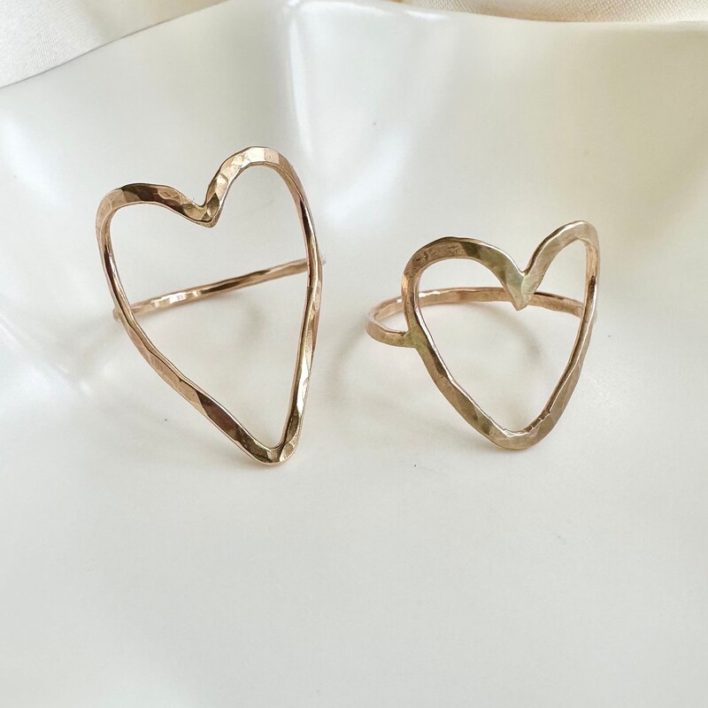 Open Heart Ring - Etsy
