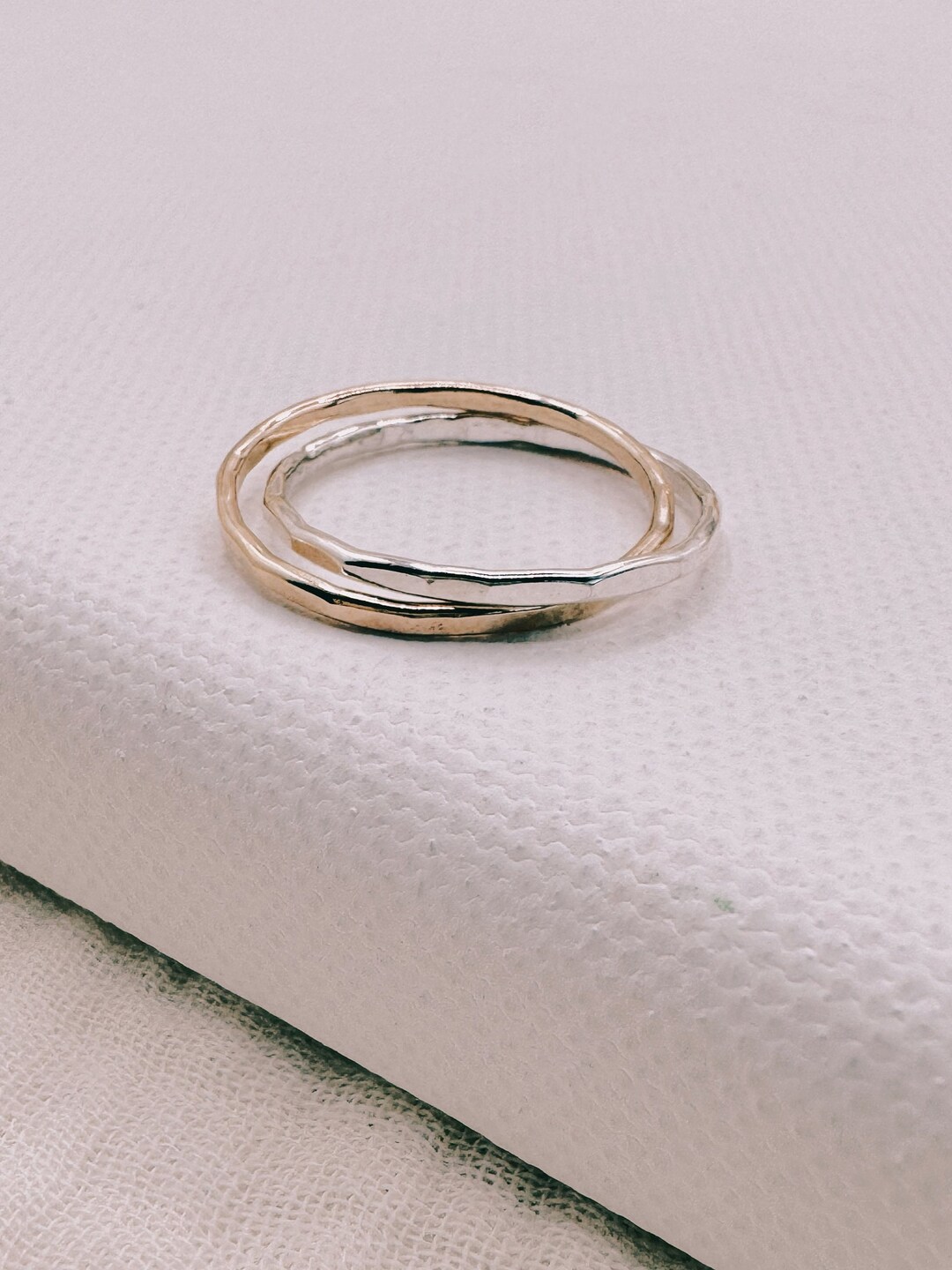 Mixed Metal Fidget Ring: Sterling Silver & Gold Filled Interlocking ...