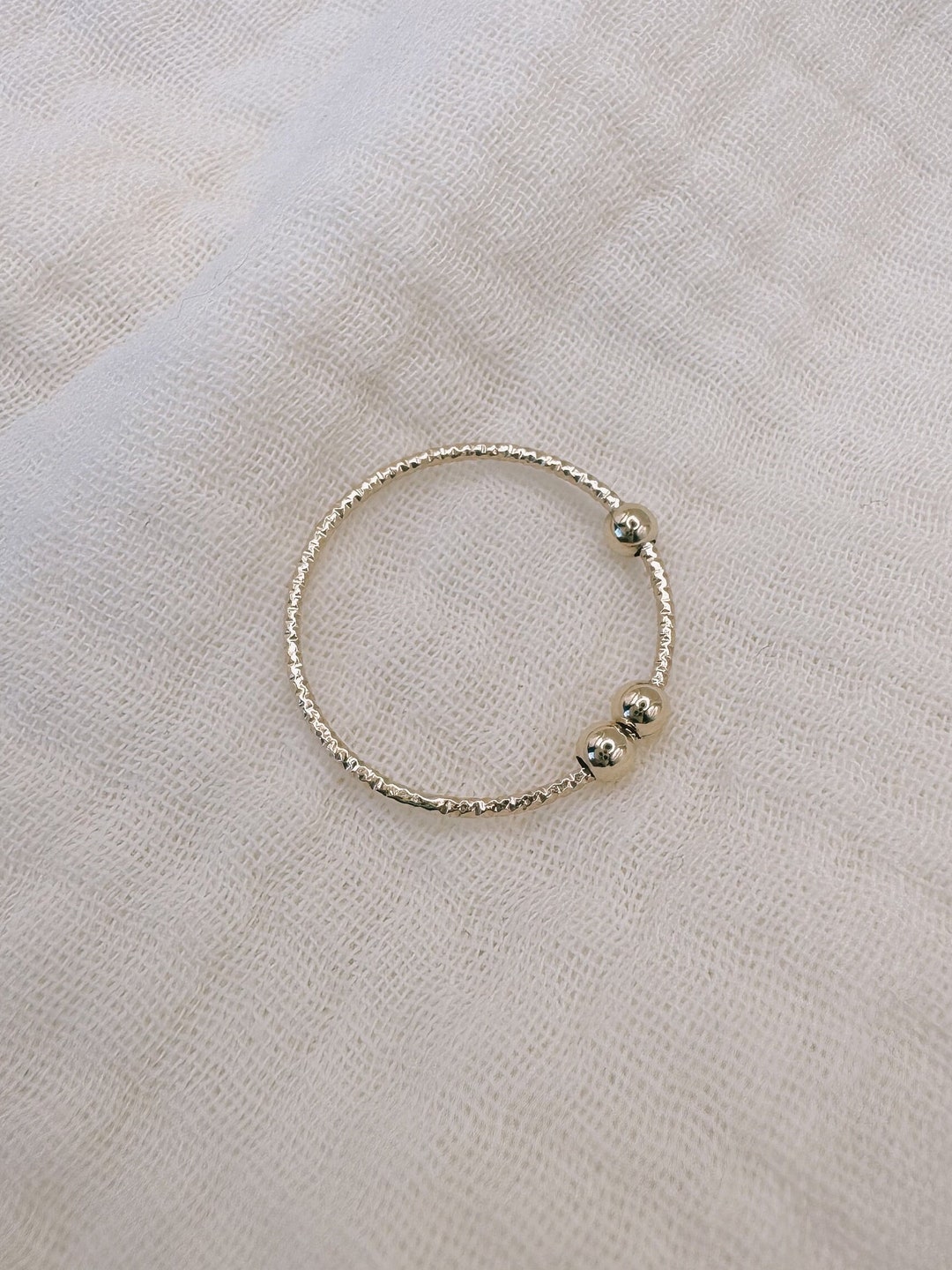 Sparkle Fidget Ring Anxiety Ring Autistic Bead Ring Spinner Meditation ...