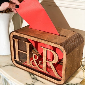 Wedding Card Box, Money Box, Custom Wedding Envelope Box, Personalized ...