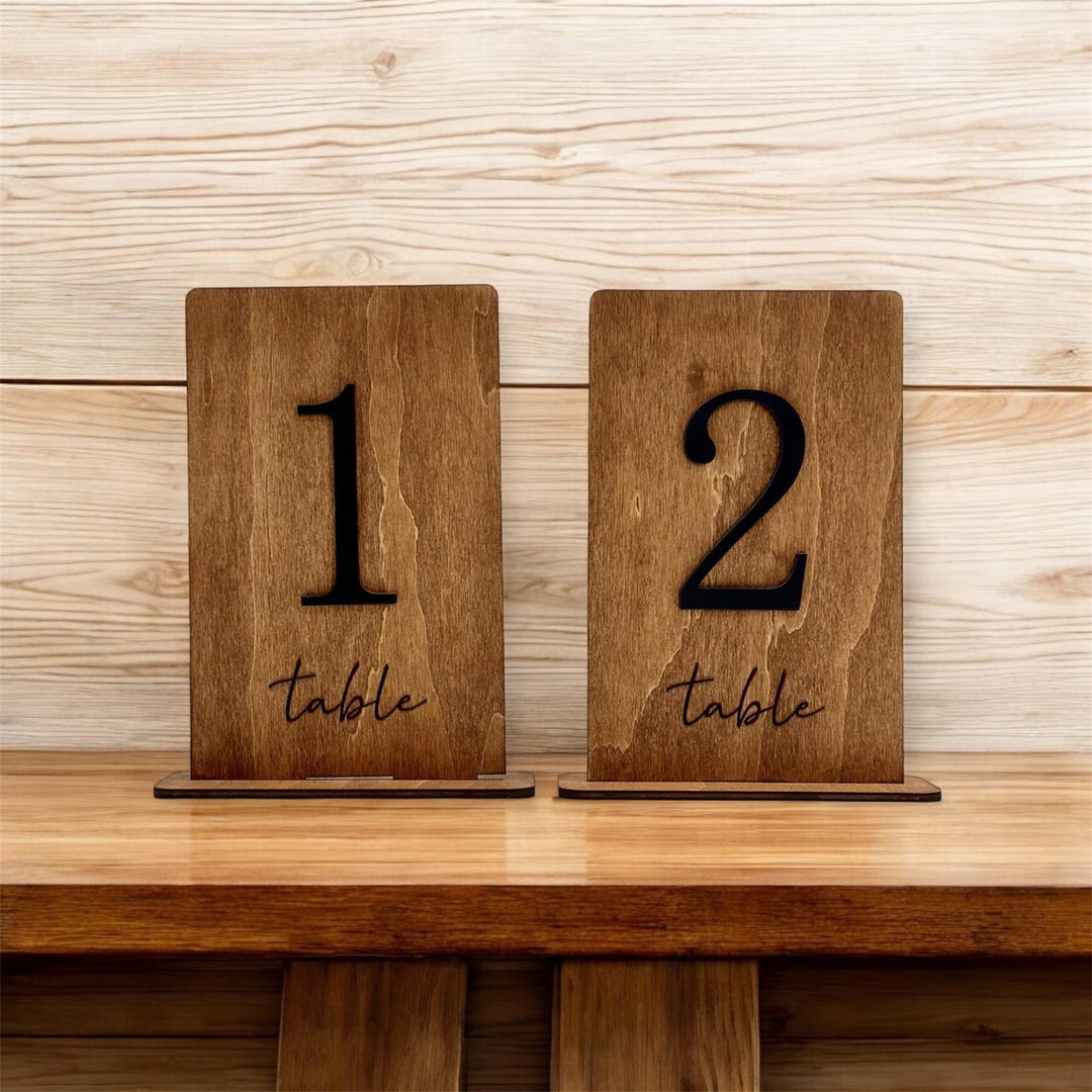 Wooden Table Numbers, Wedding Table Number, Table Number, Table Number ...