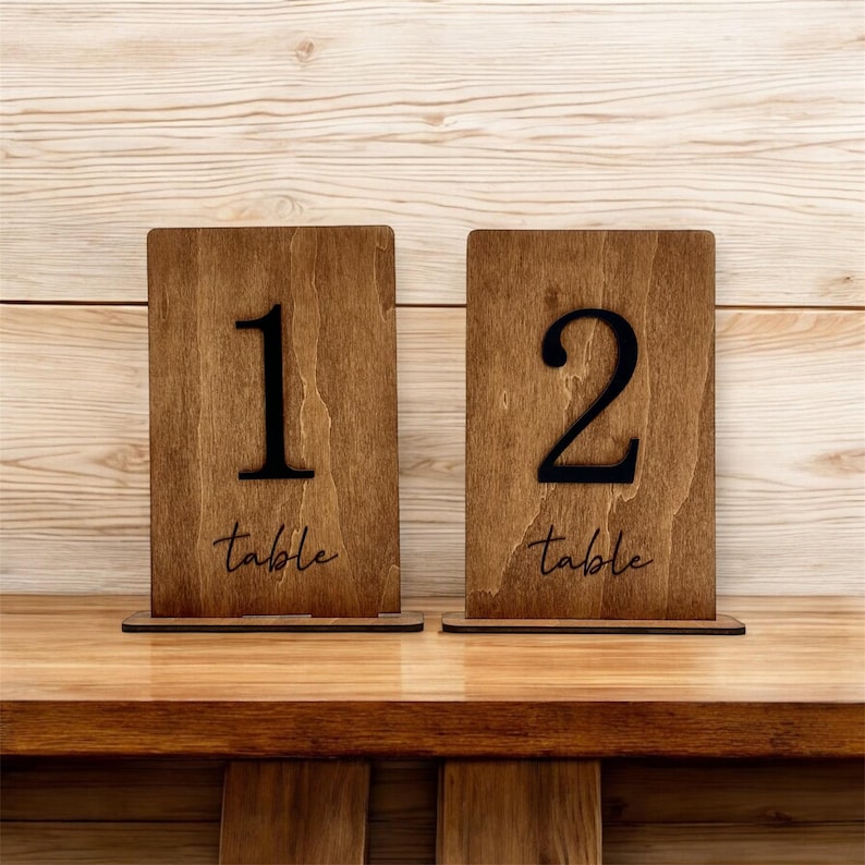 Wooden Table Numbers, Wedding Table Number, Table Number, Table Number ...