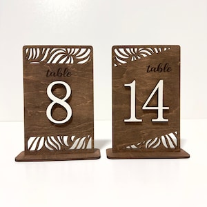 Personalized Wedding Wooden Table Numbers Sign, Unique Rustic Boho ...