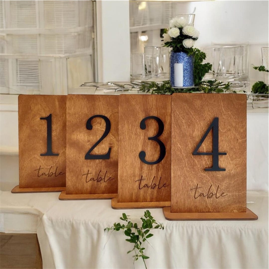 Boho Rustic Wedding Table Numbers – Handmade Wooden Reception Decor ...