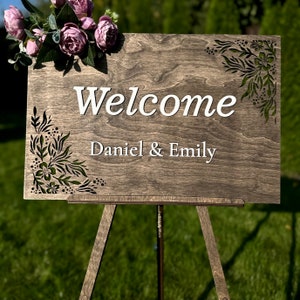Large Wedding Photo Easel, Rustic Sign Stand, for Display, Natural ...