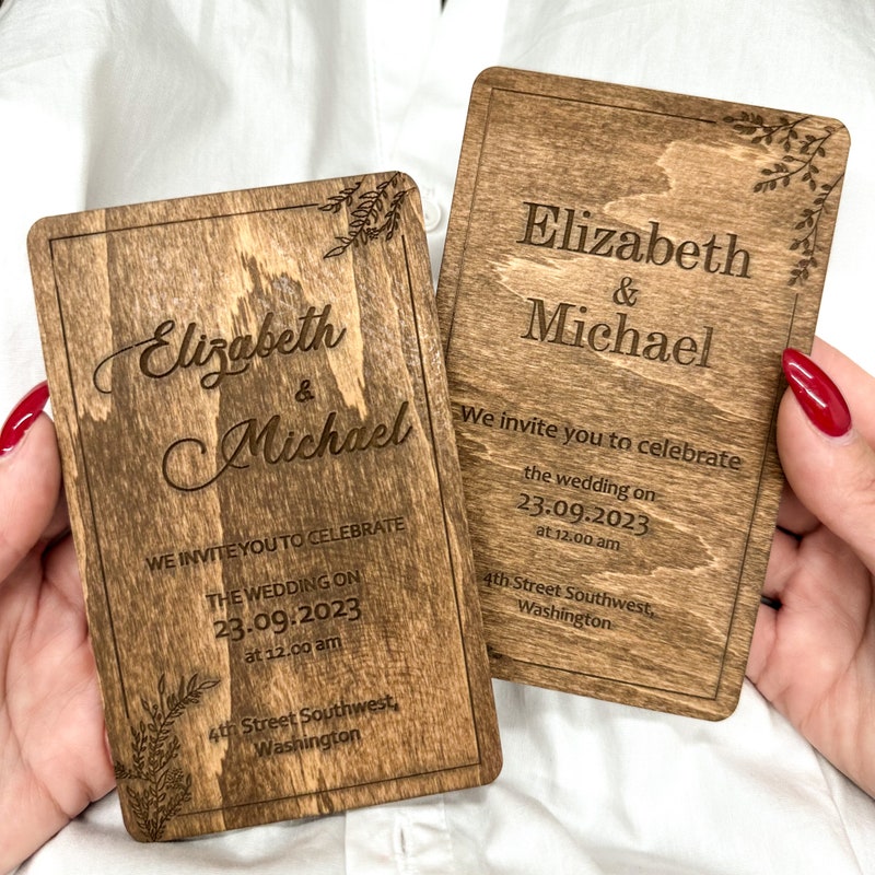 Wooden Invitations - Etsy
