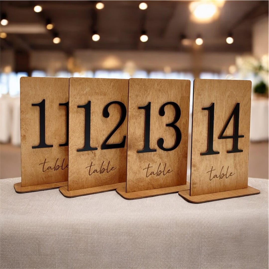 Personalized Wedding Wooden Table Numbers Sign, Unique Rustic Boho ...