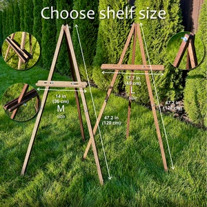 Large Wedding Photo Easel, Rustic Sign Stand, for Display, Natural ...