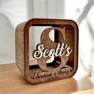 Personalized Wedding Card Box for Rustic Wedding Decor, Wooden Drop Box ...