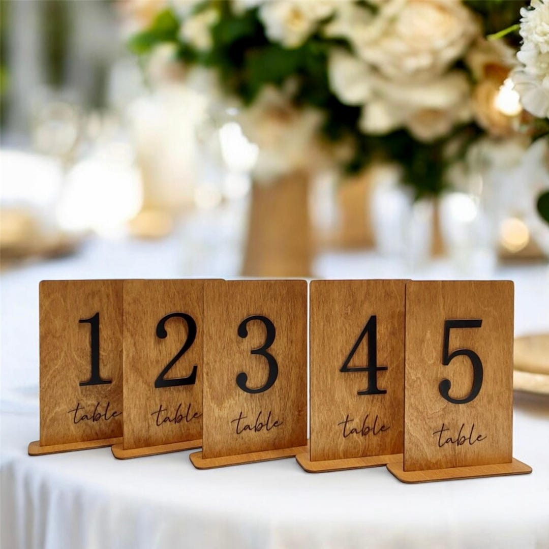 Rustic Wedding Table Number, Wooden Table Sign - Etsy