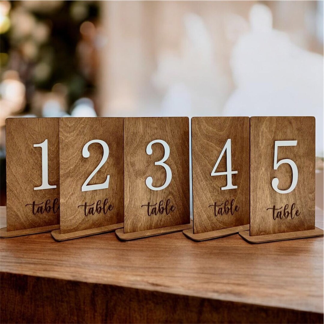 Rustic Wooden Table Numbers | Boho Wedding Reception Decor | Custom ...