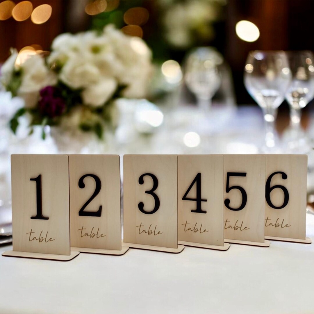 Wedding Table Numbers • Handmade Rustic Wooden Decor - Etsy UK