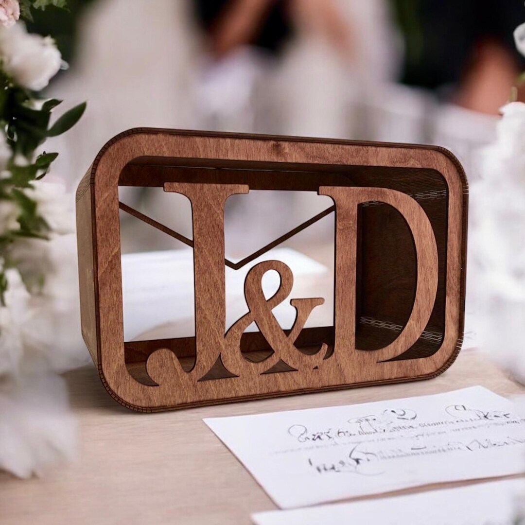 Wedding Card Box With Names, Modern Rustic Style - Etsy