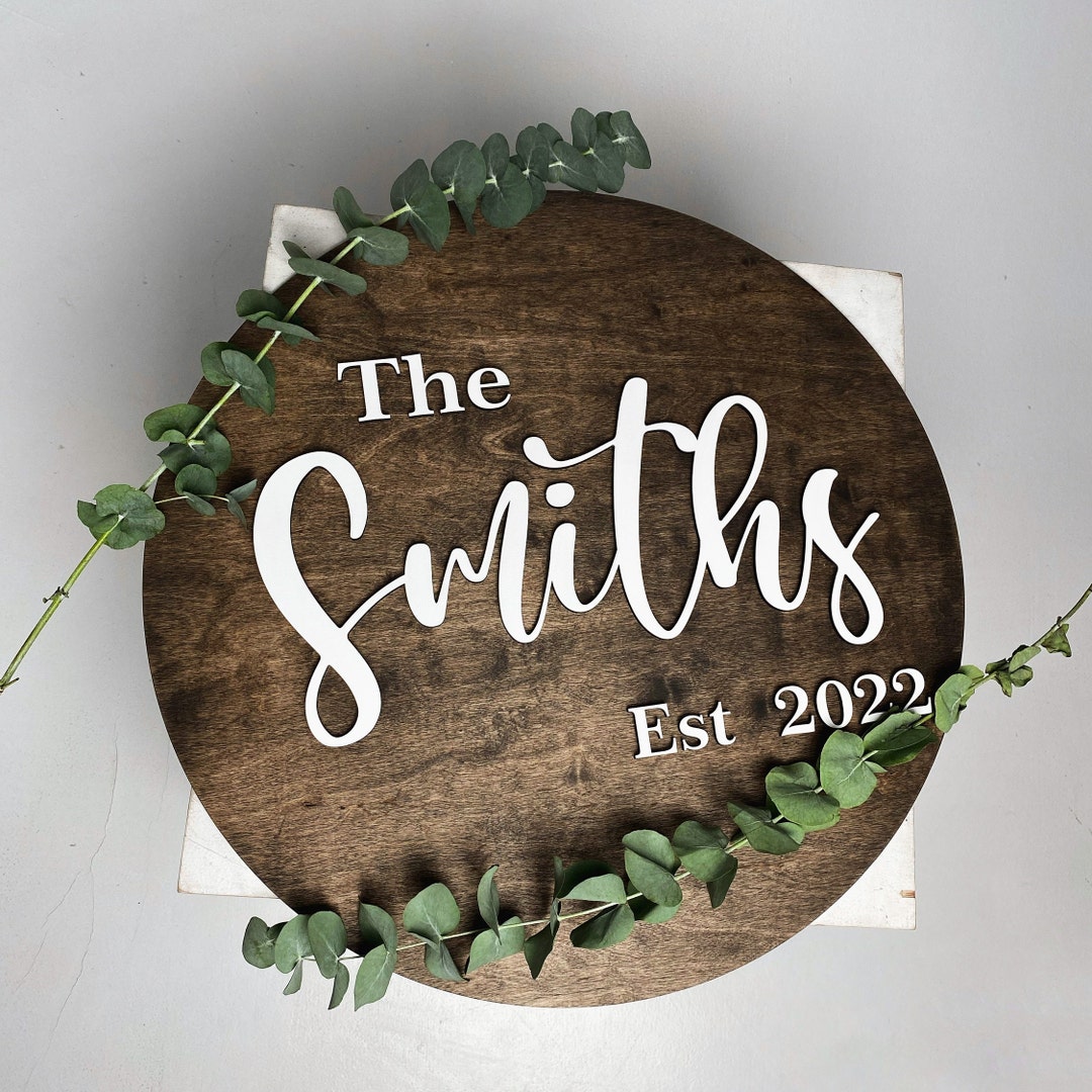 Personalized Wooden Last Name Sign, Wedding Guest Book, Name Backdrop ...