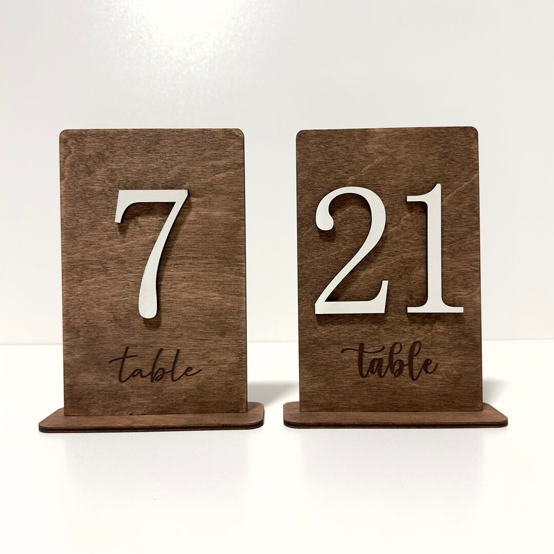 Personalized Wedding Wooden Table Numbers Sign, Unique Rustic Boho ...