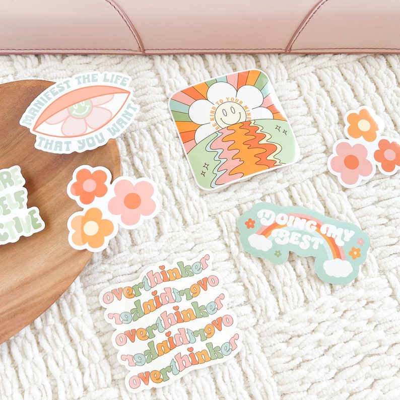 Groovy Flowers Sticker - Etsy