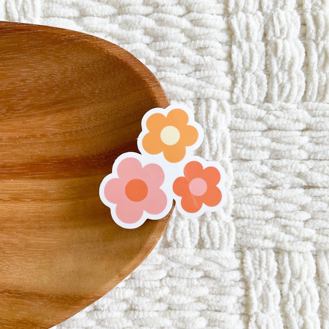 Groovy Flowers Sticker - Etsy