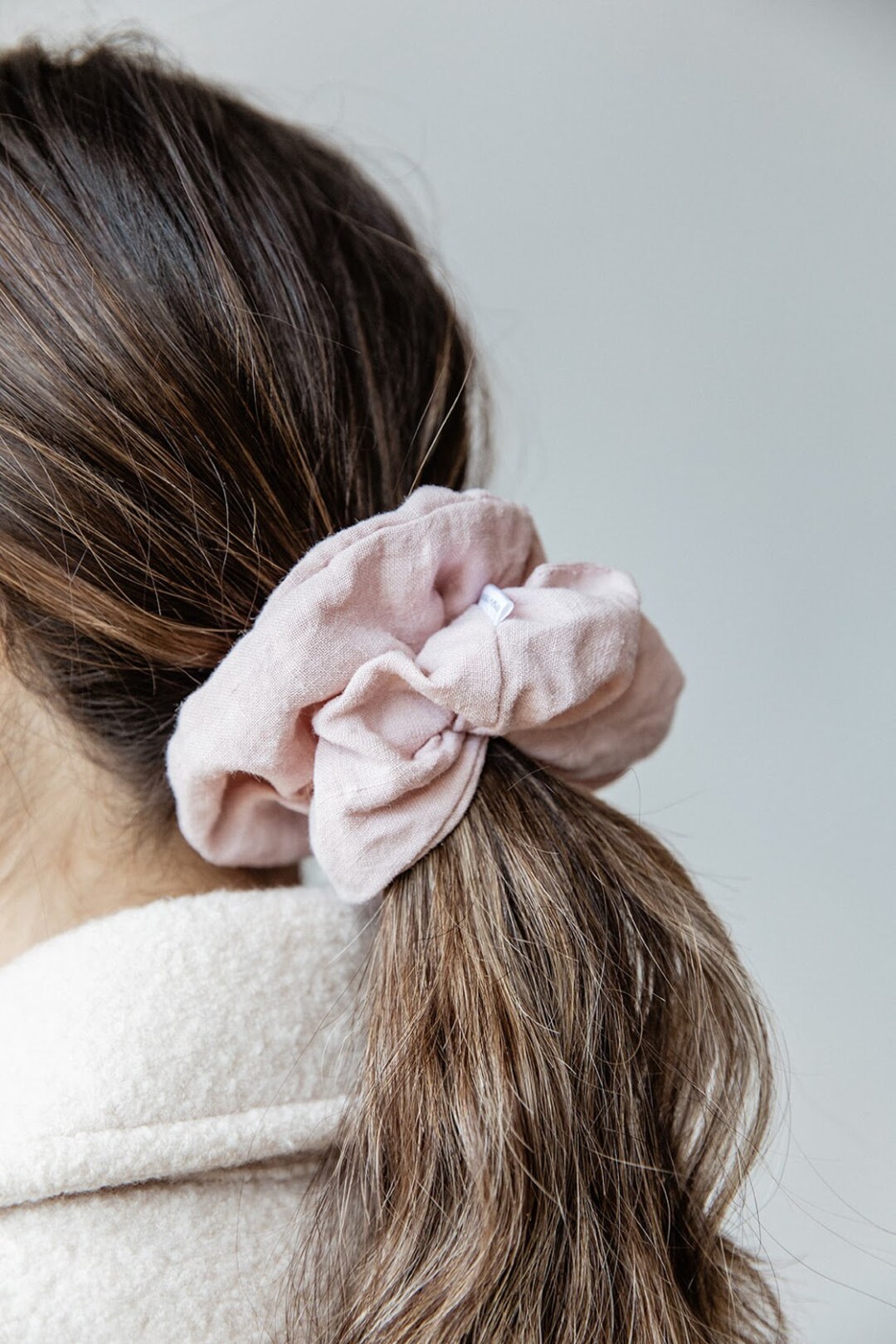 Rose Washed Linen Scrunchie - Etsy