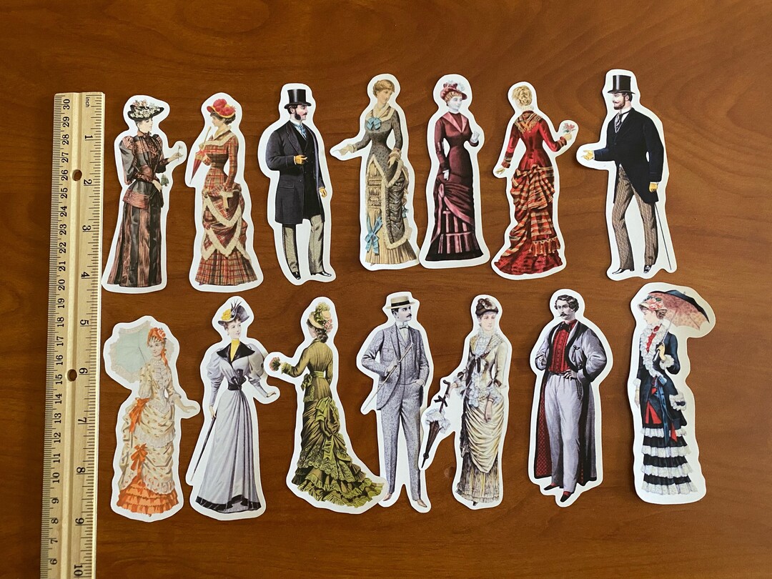 14 Victorian Era Stickers Journal Girls Stickers Retro Vintage Penpal ...