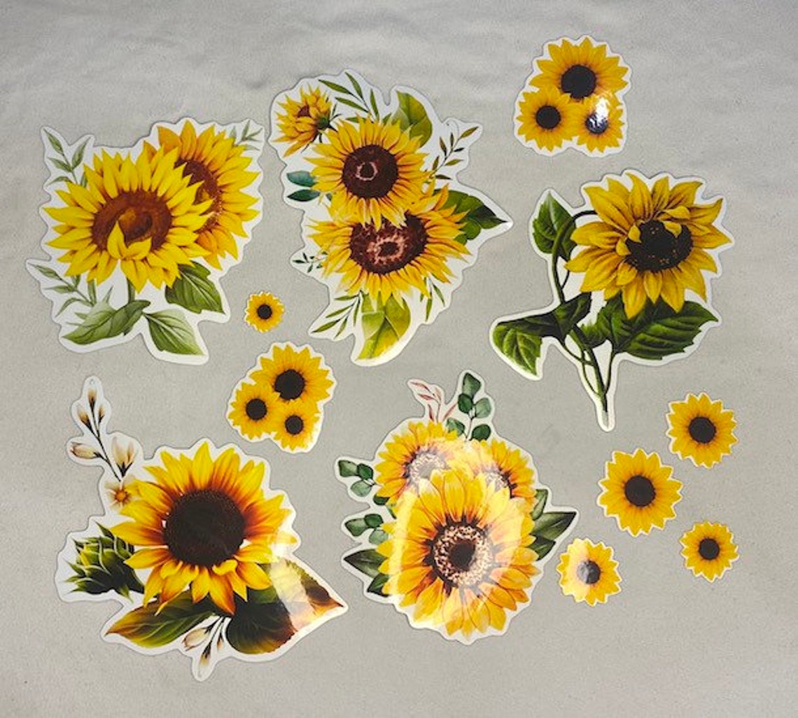 Sunflower Sticker Pack, Sticker Pack for Journaling - Etsy