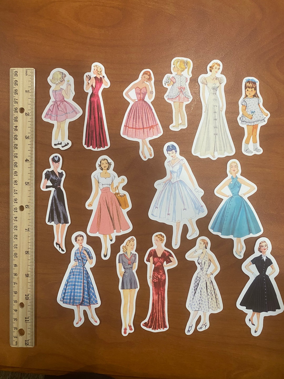 15 Vintage Girl Doll Stickers 40’s, 50 and 60’s Good for Journaling ...