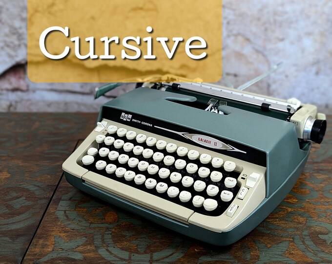 Cursive Script 1966 Sage Green Smith Corona Galaxie II Portable Manual ...