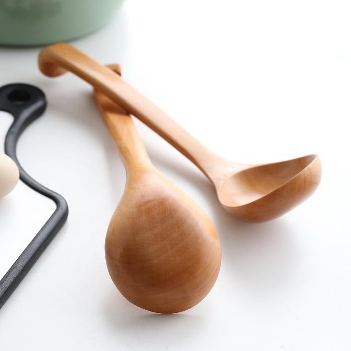 Long Handled Large Soup Spoon / Wood Porridge Soup Cooking - Etsy