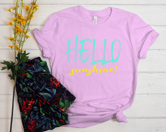 Hello Sunshine Tee Hello Sunshine Graphic Tee Simple Graphic | Etsy
