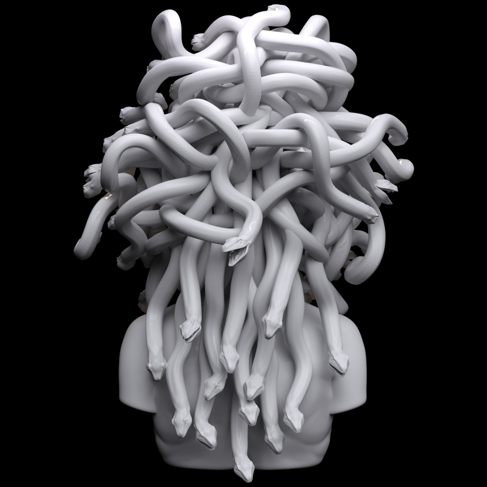 Medusa Head Sculpture Statue Snake Hairstyle Horns Evil Bust - Etsy