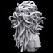 Medusa Head Sculpture Statue Snake Hairstyle Horns Evil Bust Chest ...