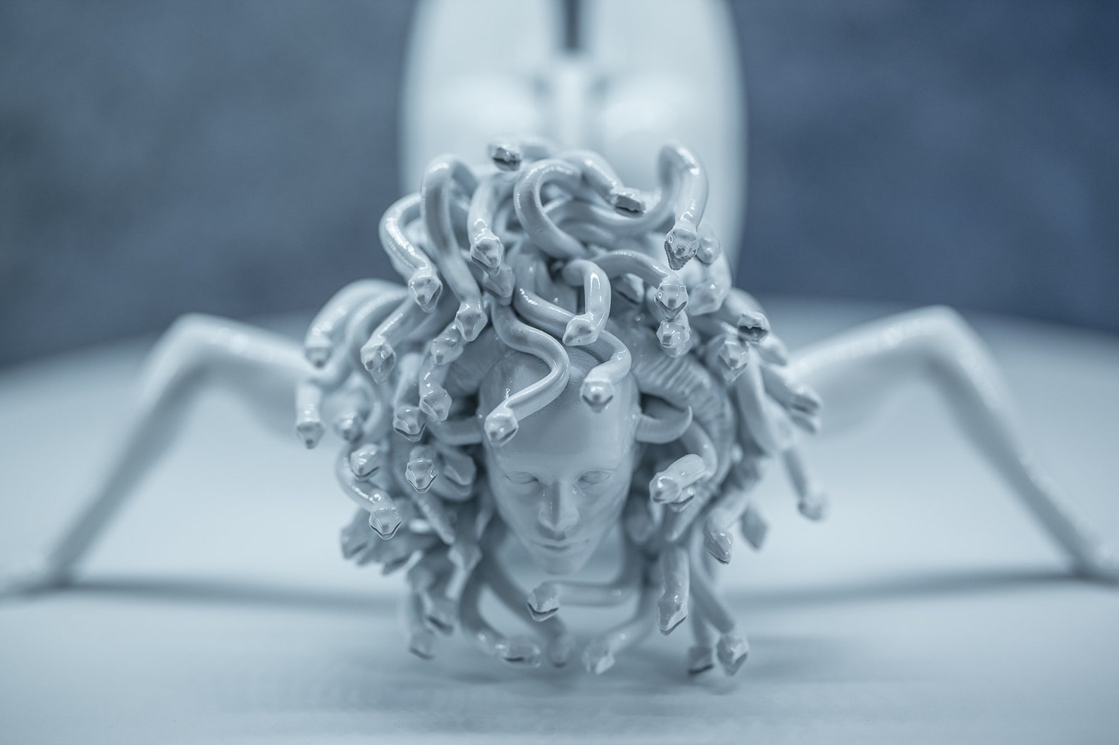 1:6 Medusa Anger Sculpture Statue Snake Hairstyle Horns Tail Evil Body ...