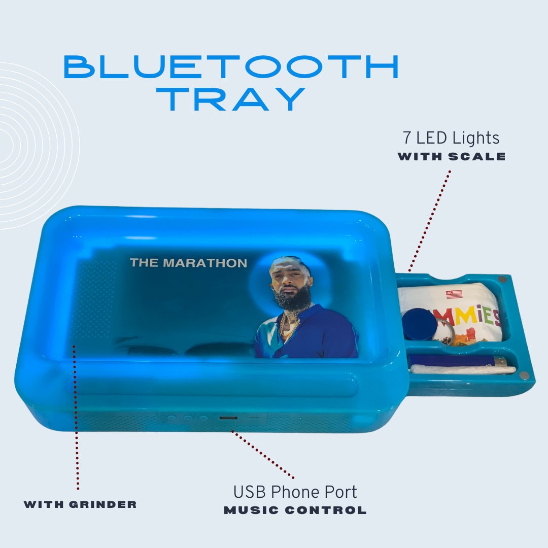 Nipsey LED Bluetooth Tray With Scale & FREE Handmade Container - Etsy