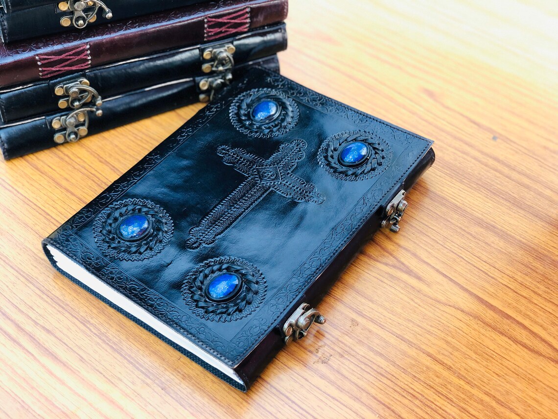 Cross Leather Journal Handmade Large Celtic Cross Notebook - Etsy