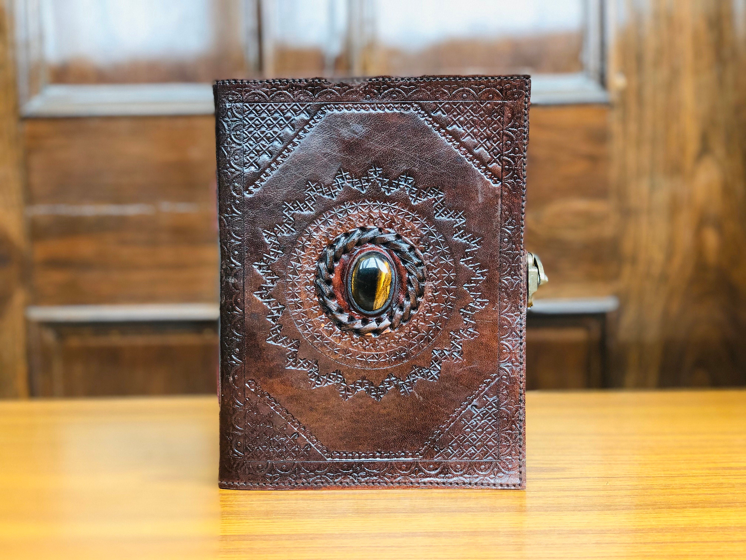 Handcrafted Stoned Leather Journal Semi Precious Stone - Etsy UK